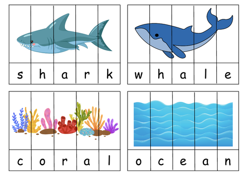 Sea Creatures Letter Puzzles | Teaching Resources