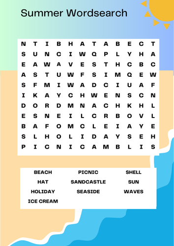 Summer wordsearch KS1 | Teaching Resources