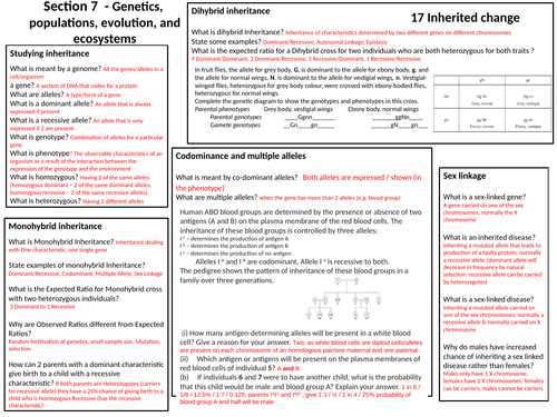 AQA A-level Biology Revision Mat Bundle (includes all answers) | Teaching Resources