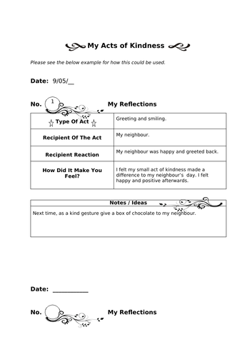 Acts of Kindness Worksheets | Teaching Resources