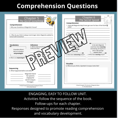 THE SECRETS OF MAGNOLIA MOON by Edwina Wyatt NOVEL STUDY and Reading ...