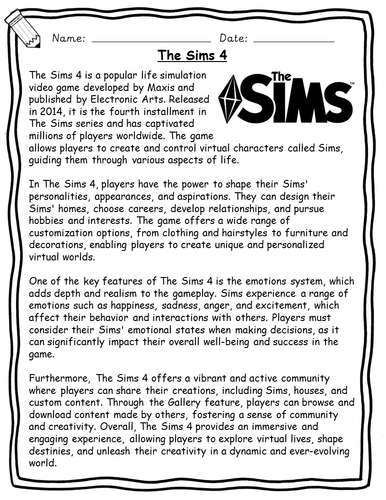 10 Reading Comprehensions about video games - ESL Teenagers | Teaching ...