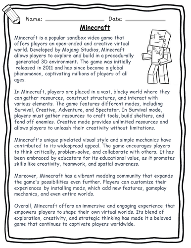 10 Reading Comprehensions about video games - ESL Teenagers | Teaching ...