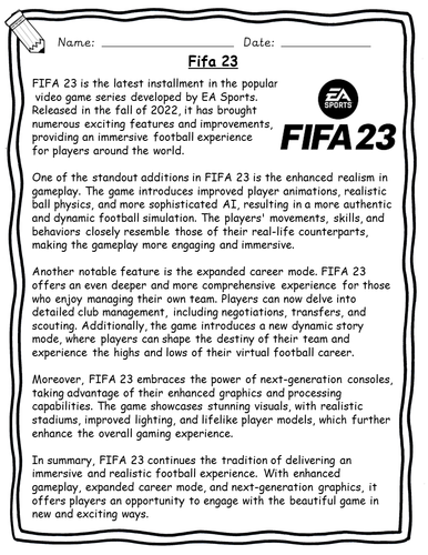 10 Reading Comprehensions about video games - ESL Teenagers | Teaching ...