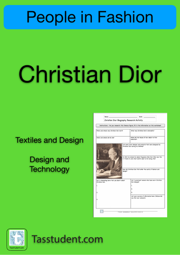 People in Fashion Design - Christian Dior | Teaching Resources