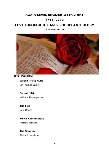 Love through the Ages - Poetry Anthology - AQA English Literature A ...