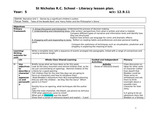 Back to School Literacy Year 6 Stories by significant authors J K ...