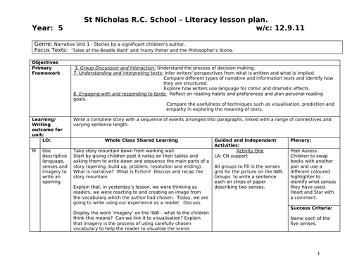 Back to School Literacy Year 6 Stories by significant authors J K ...