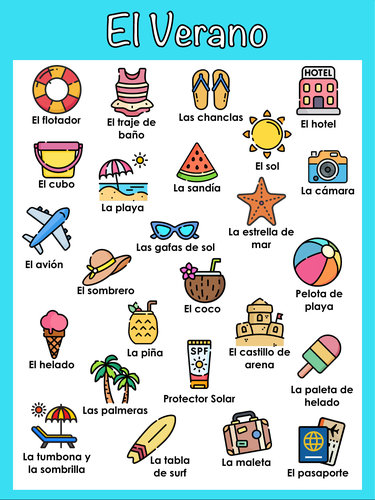 FREE | Summer WordMat in Spanish. Gratis Vocabulario de Verano ...