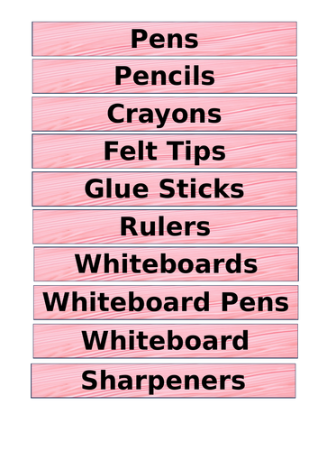 Tray Labels | Teaching Resources
