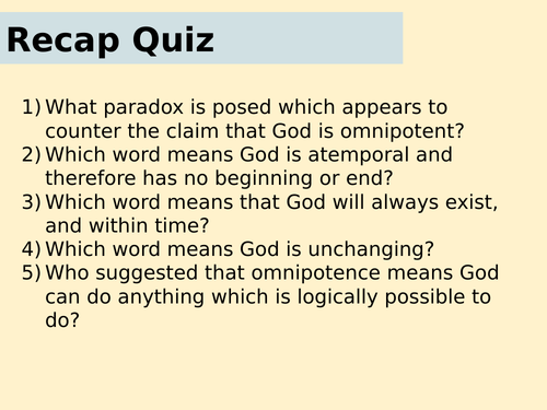 AQA Philosophy: Nature of God Revision | Teaching Resources