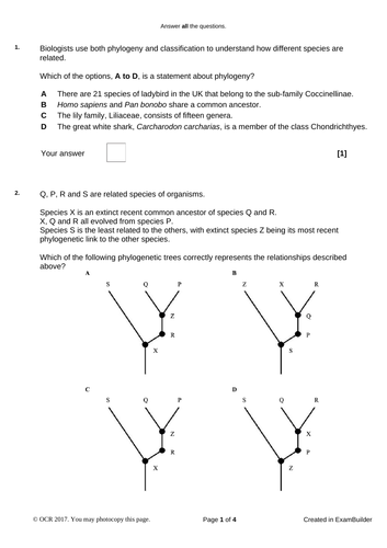 Classification and phylogeny | Teaching Resources