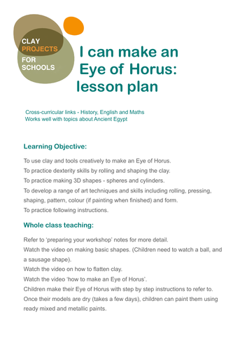 How to make a clay Eye of Horus | Teaching Resources