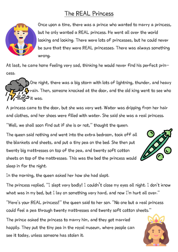 The Princess and the Pea Reading | Teaching Resources