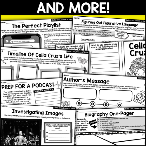 Celia Cruz, The Queen of Salsa Read Aloud Book Companion Activities ...