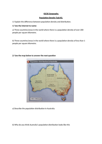 Population Density and Distibution | Teaching Resources