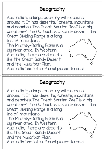 Australia: Country study - Mini book - Geography | Teaching Resources