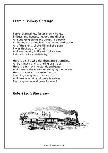 From a Railway Carriage by Robert Louis Stevenson: PPT, poem and ...