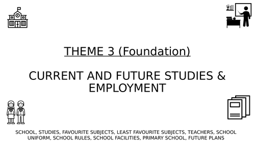 GCSE Spanish - Theme 3 (AQA) Speaking Questions Foundation | Teaching ...