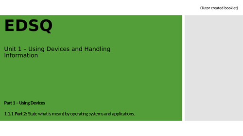 EDSQ Essential Digital Skills - Using Devices - Operating Systems ... EDSQ Essential Digital Skills - Using Devices - Operating Systems ...