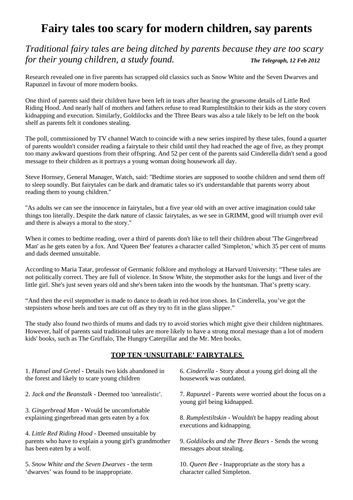 Fairy Tales Lesson | Teaching Resources