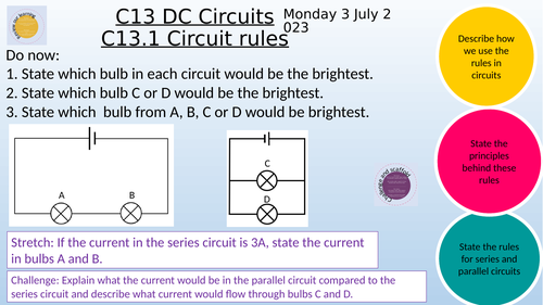 AQA AS PHYSICS C13 DC CIRCUITS (FULL CHAPTER SLIDES) | Teaching Resources