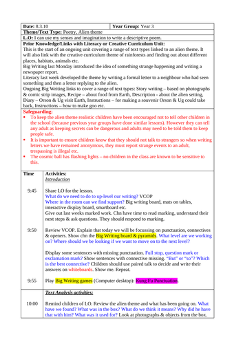 Year 5 Poetry Planning Poetic Style – Valerie Bloom/Pie Corbett ...
