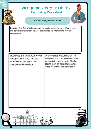 Inspector Calls Character Worksheets | Teaching Resources