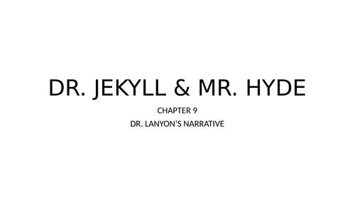 DR JEKYLL AND MR HYDE CHAPTER ANALYSIS | Teaching Resources