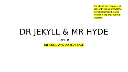DR JEKYLL AND MR HYDE CHAPTER ANALYSIS | Teaching Resources