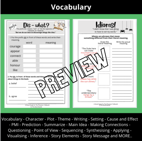 THE PHANTOM TOLLBOOTH by Norton Juster NOVEL STUDY and Reading ...