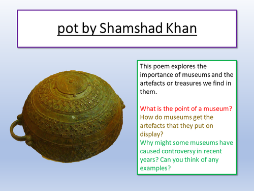 pot Shamshad Khan | Teaching Resources