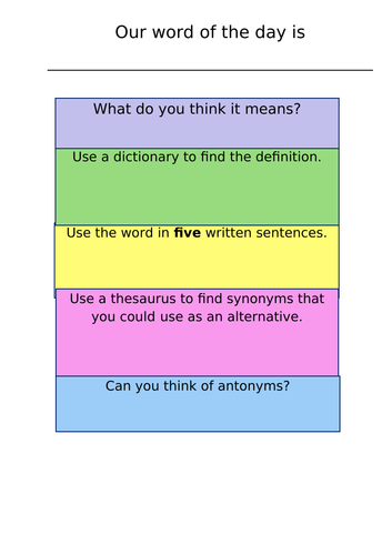 Word of the day - language development from EYFS to KS2 | Teaching ...