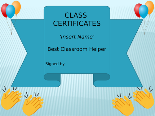 Fun End Of Term / Year Class Certificates On PPT | Teaching Resources