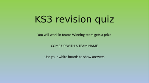 KS3 Science revision quiz | Teaching Resources