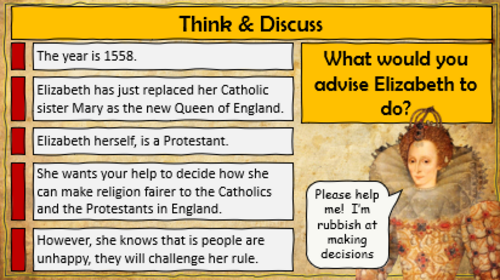 Elizabeth I - Religious Settlement | Teaching Resources