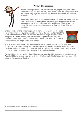 Tudor Reading Comprehensions | Teaching Resources