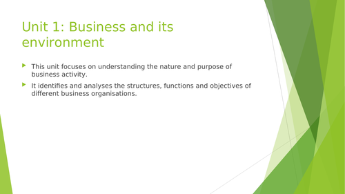 Unit 1 Business and its environment- Lesson 1 Enterprise AS Level CIE ...