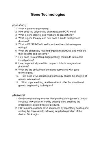 CONCISE A* A Level Biology Topic 8 Mutations, Gene Technologies ...