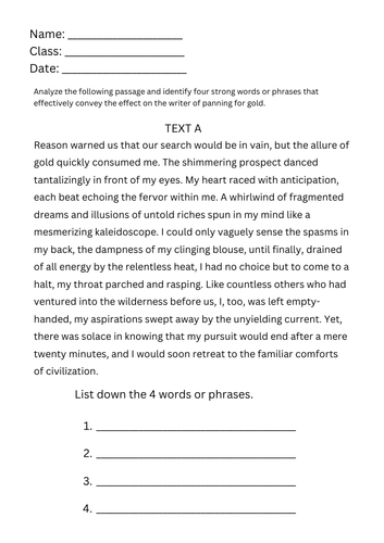 IGCSE : Writer's Effects 02 | Teaching Resources IGCSE : Writer's Effects 02 | Teaching Resources