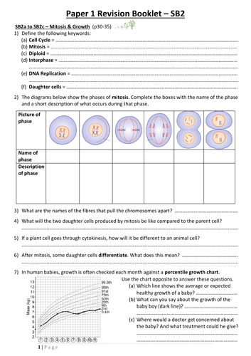 Revision Booklet BUNDLE – SB1-SB5; Edexcel GCSE Single Science (Biology ...