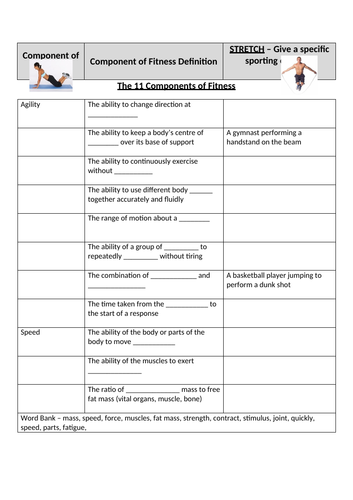 BTEC Tech Award in Sport (2022) Component 3 - Student Worksheets ...