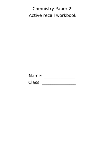 Edexcel GCSE Chemistry Paper 2 Active Recall Revision Workbook ...