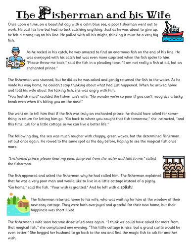 The Fisherman and His Wife | Teaching Resources