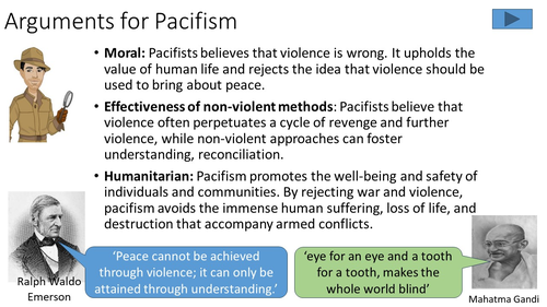 Card Sort: What are the pros and cons of Pacifism? | Teaching Resources