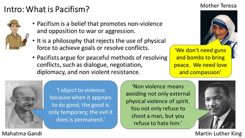 Card Sort: What are the pros and cons of Pacifism? | Teaching Resources