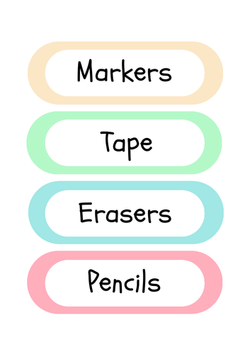 Colourful Tray Labels | Teaching Resources