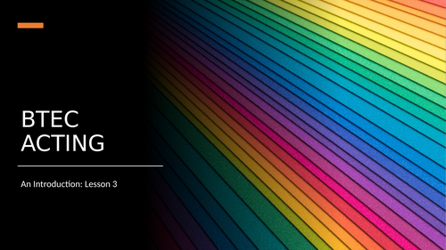 Level 1/2 Component 1: BTEC in Performing Arts (Drama) Curious Incident | Teaching Resources