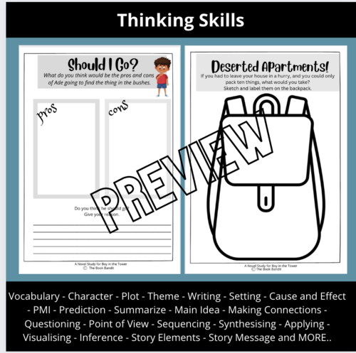 BOY IN THE TOWER by Polly Ho-Yen NOVEL STUDY and Reading Comprehension ...