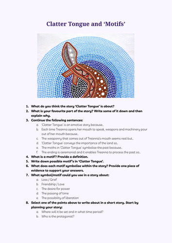 “Clatter Tongue” and Motif Worksheet | Teaching Resources
